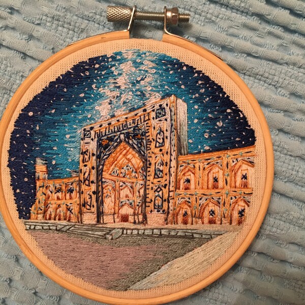 Hand Embroidered Landscape, Embroidered Scene, Custom Hoop Art, Thread ...