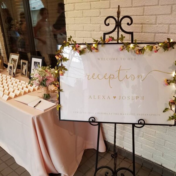 DIY Wedding Reception Welcome Sign, 24sizes, Personalised Wedding ...