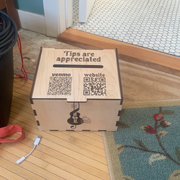 QR Code Tip Box - Busking Box - Musician Tip Box - Gig Box - QR Code ...
