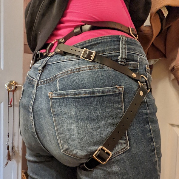 Leather Strapon Harness With Spikes - Etsy