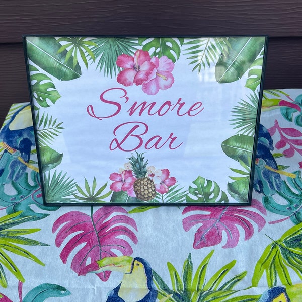 Dessert Bar, Table Sign, Luau Party, Luau Birthday, Luau Decorations ...