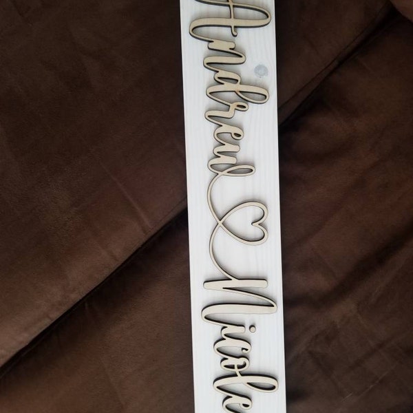 3D Wedding Sign, Name Sign Bridal Shower Gift, Boyfriend Gift ...