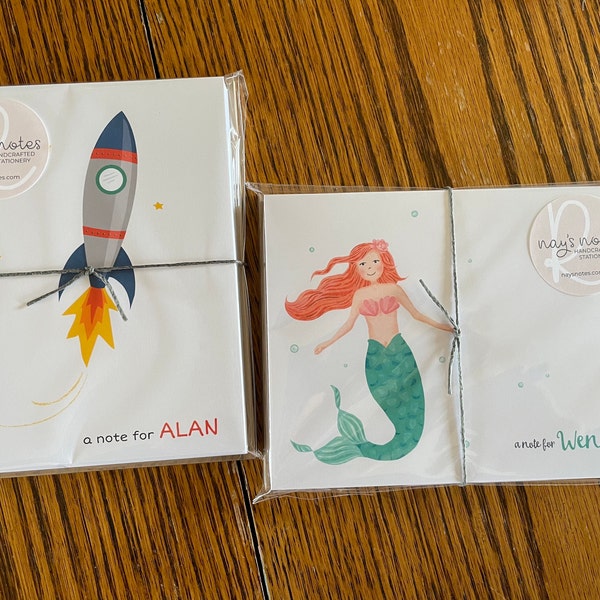 Rocket Note Cards - Folded Note Card Set - Personalized Rocket ...