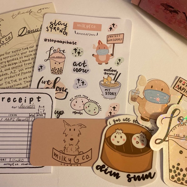 Stop AAPI Hate Sticker Bundle, Stickers for a Cause, All Proceeds ...