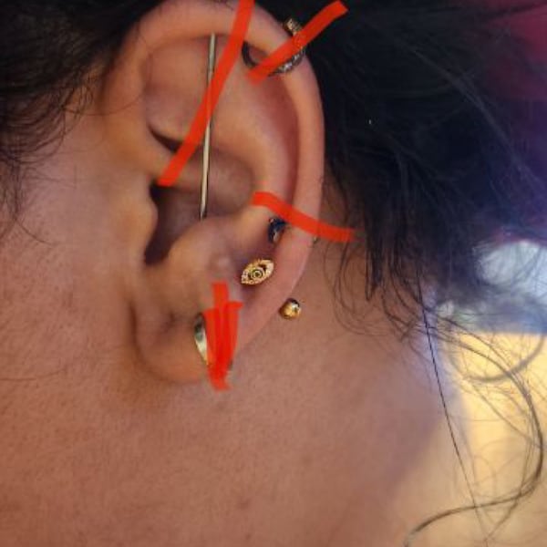 16G Evil Eye Eyebrow Ring/rook Barbell/curved Barbell/rook Earring/rook ...