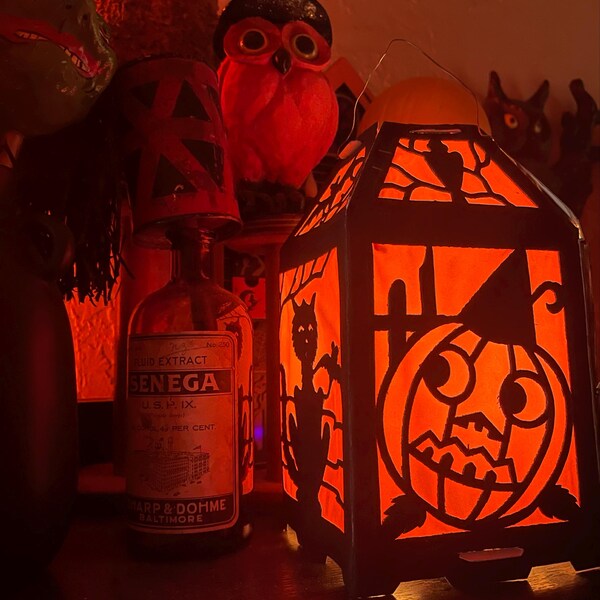 Vintage Halloween Dennison Diecut, Witch Carving Jack O' Lantern, 11 ...