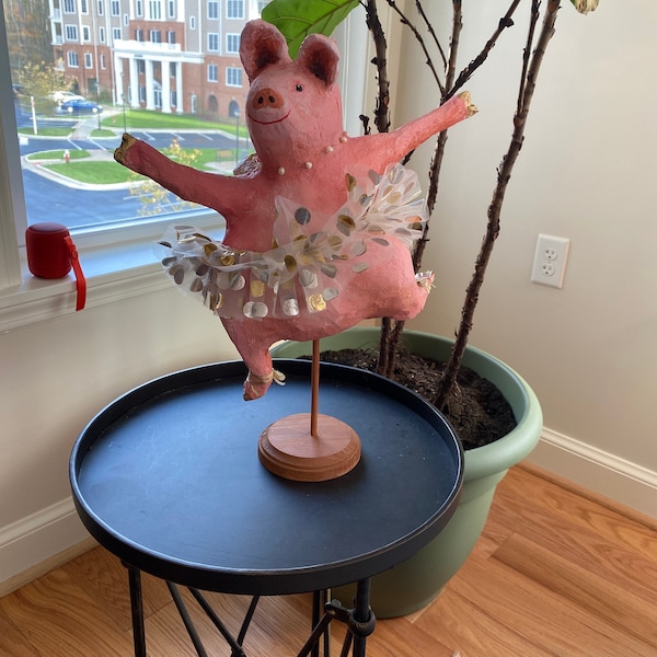 Pig Flying Paper Mache Folk Art Sculpture Handmade - Etsy