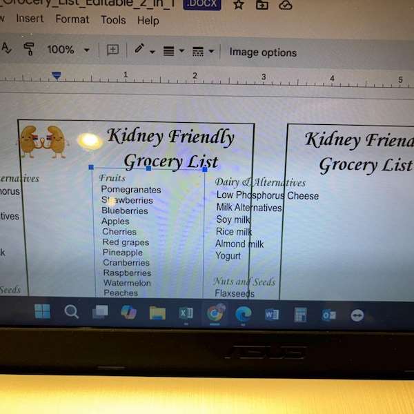 Healthy Food Grocery List Printable PDF 2 in 1 - Etsy