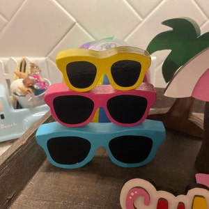 SUNGLASSES SUN and SUMMER Signs Wooden Tiered Tray Decor - Etsy