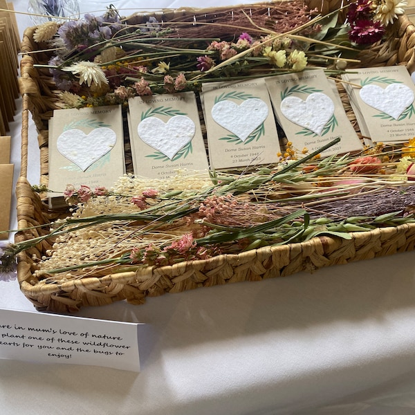 Flower Seed Paper Memorial Cards - in Loving Memory Plantable Paper ...