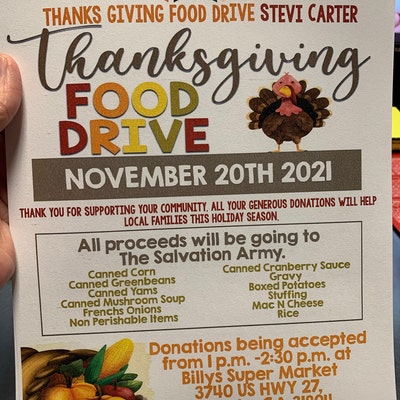 EDITABLE Fall Thanksgiving Food Drive Fundraiser Flyer, Church Food ...