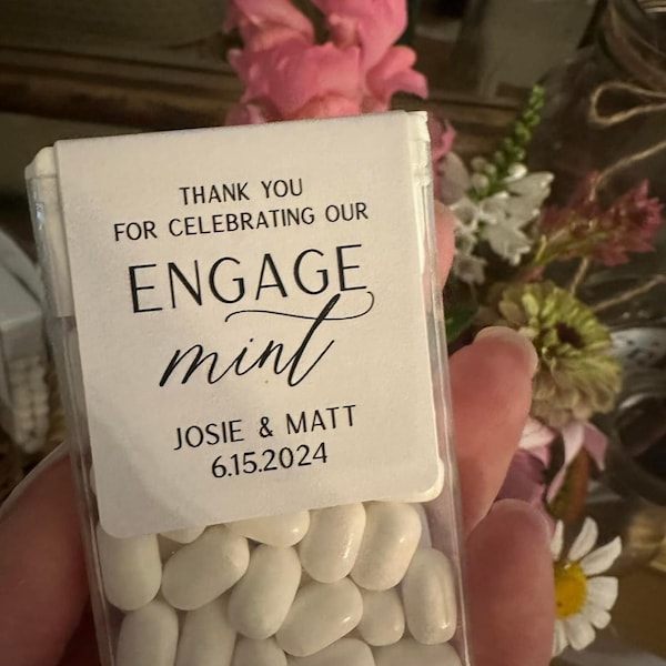 Engagement Stickers - Engagemint Stickers, Engagement Party Favors ...