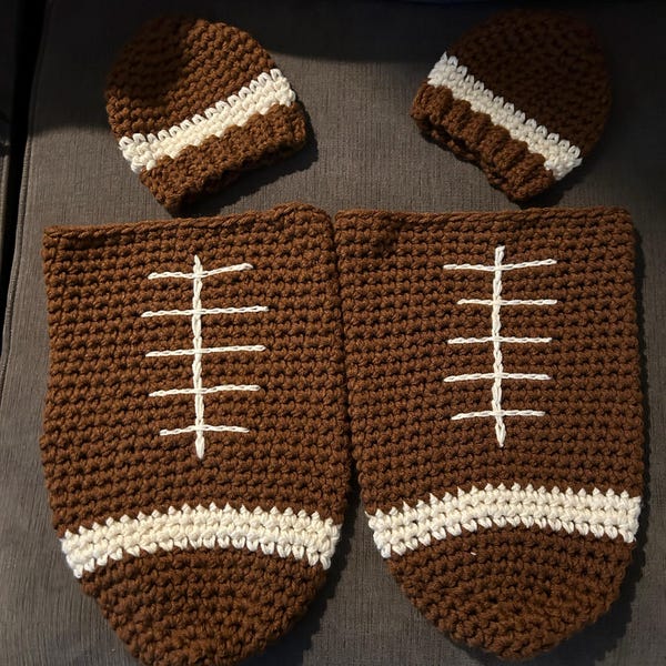Knit Football Cocoon and Hat - Pattern - Etsy
