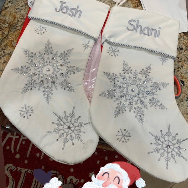 Personalized Sparkling Snowflakes Christmas Stocking - Etsy