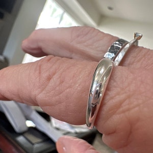 Silver Swirl Ring / Long Scroll Ring / Long Finger Heavy Swirl / Silver ...