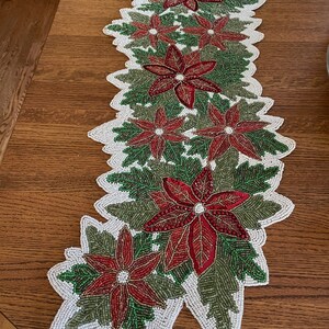Handmade Table Runner Clover Leaf / Shamrock Hand Beaded - Etsy