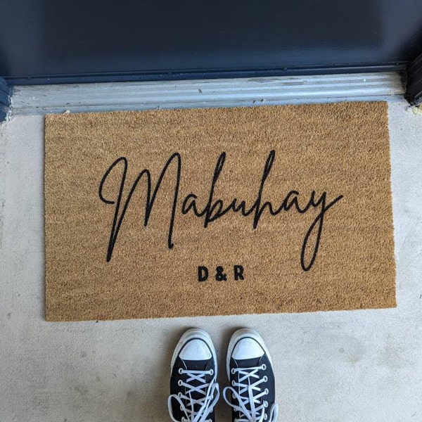 Personalized Welcome Mat, Custom Door Mat, Family Name Doormat, Wedding ...
