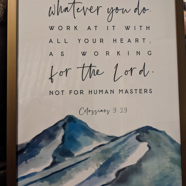 Colossians 3:23 Whatsoever Ye Do, Do It Heartily Bible Verse Wall Art ...