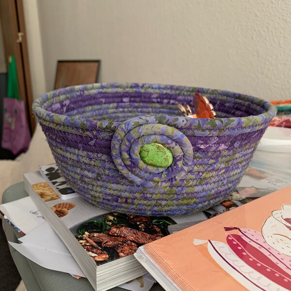 Halloween Coiled Rope Bowl, Black Bat Rope Basket, Decorative Halloween ...