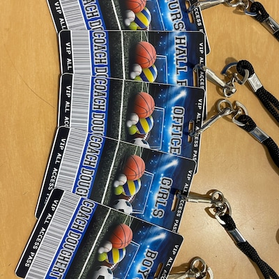 Sports Theme Classroom Hall Passes for Teachers, Personalized, Set of ...