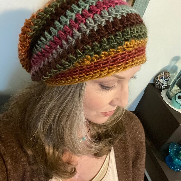 Slouchy Beanie Hat Crochet Hat Womens Hat Womens Winter Hats Rainbow ...