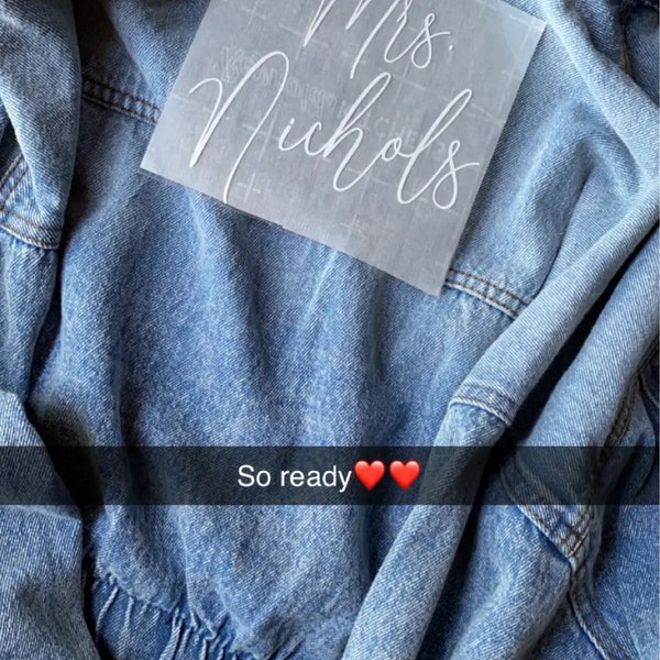 Mrs DIY Iron on | Mrs Last Name Iron on | Mrs Denim Jacket | DIY Mrs ... Mrs DIY Iron on | Mrs Last Name Iron on | Mrs Denim Jacket | DIY Mrs ...