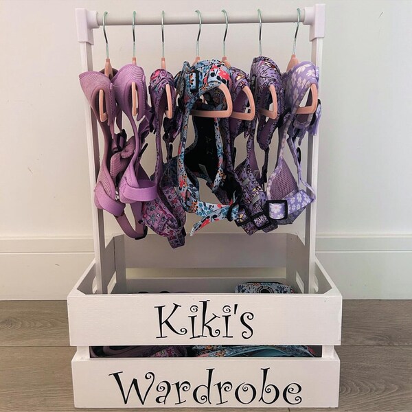 Pink Dog Wardrobe, Dog Harness Storage, Dog Closet, Dog Clothing ...