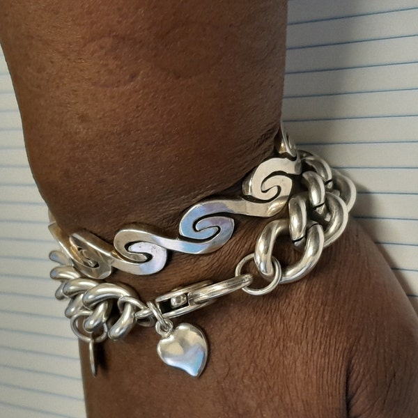 Chunky Chain Bracelet for Women Chunky Silver Bracelet Curb Solid Chain ...