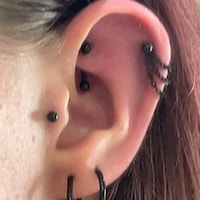 O Ring Bridge Piercing Chain, Bridge Piercing Jewellery,nose Chain ...