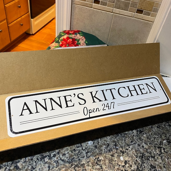 Kitchen Open 24/7 Sign, Personalized Kitchen Name Sign, Custom Gift ...