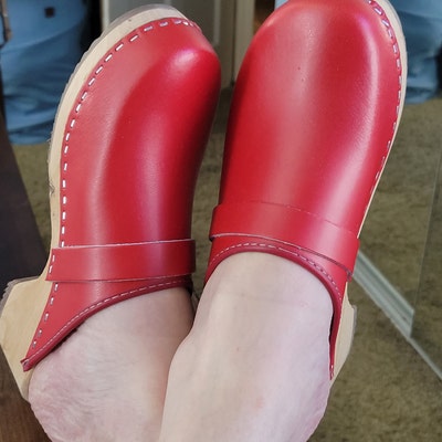 Swedish Clogs Sweden Classic Red PU Leather by Lotta From Stockholm ...