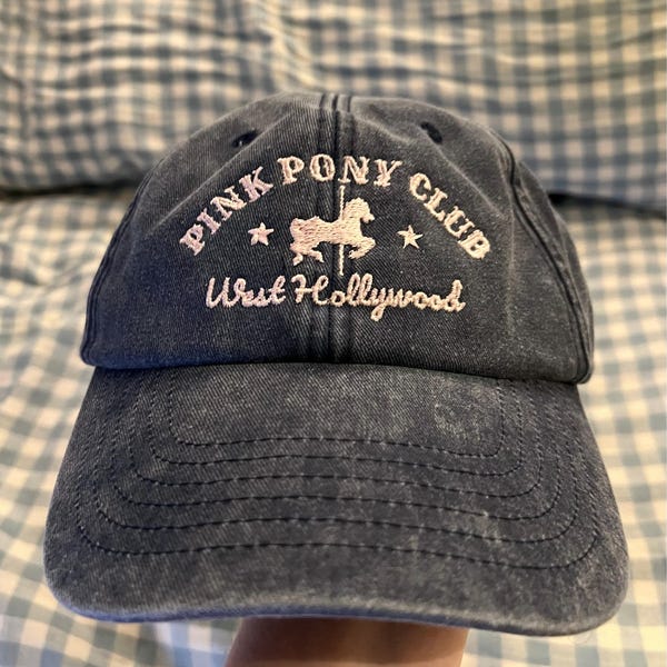 Embroidered Cap With Pink Pony Club Design - Choose From Different ...