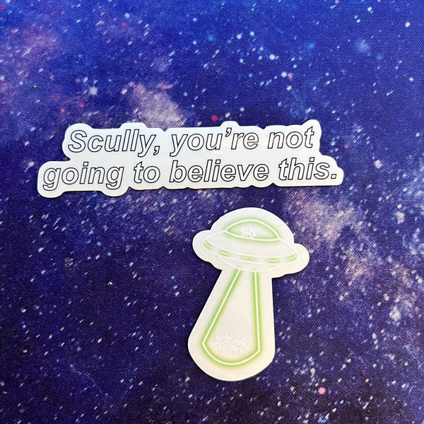 Alien Meme Subtitle Sticker | Television Show, Scully, Mulder ...