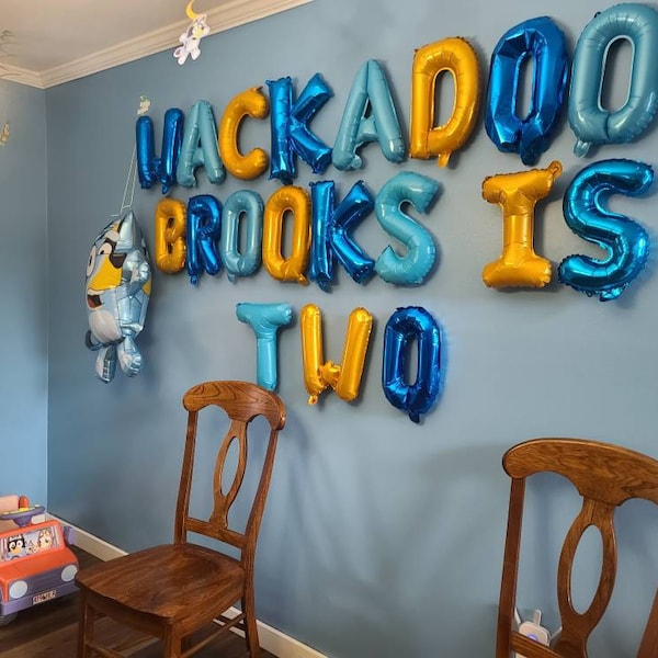 Wackadoo Custom Name is Two Bluey Balloon Banner Bluey Themed Birthday ...