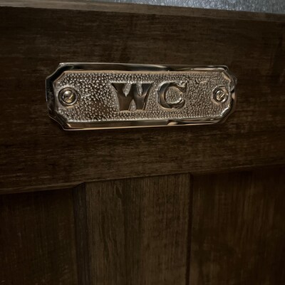 WC Door Sign Available in Three Finishes Silver Nickel, Antique Bronze ...