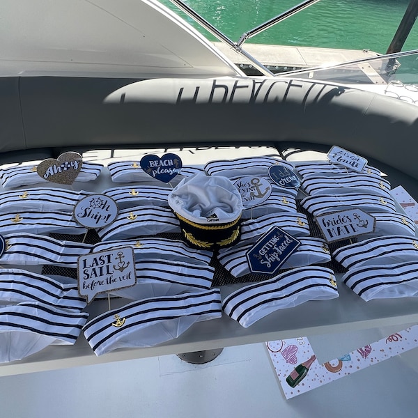 Nautical Bachelorette Printable Photo Booth Props 10 Signs Gold Navy ...