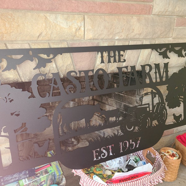 Personalized Metal Farm Sign, Custom Ranch Decor, Cow Horse Goat ...