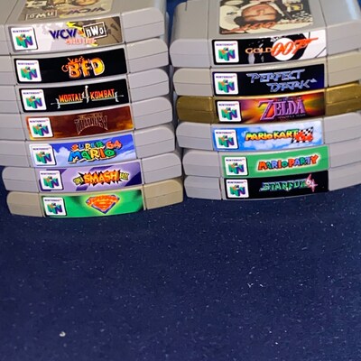 Japanese N64 Cartridge Top End Labels All 198 Japanese Labels 24 North ...