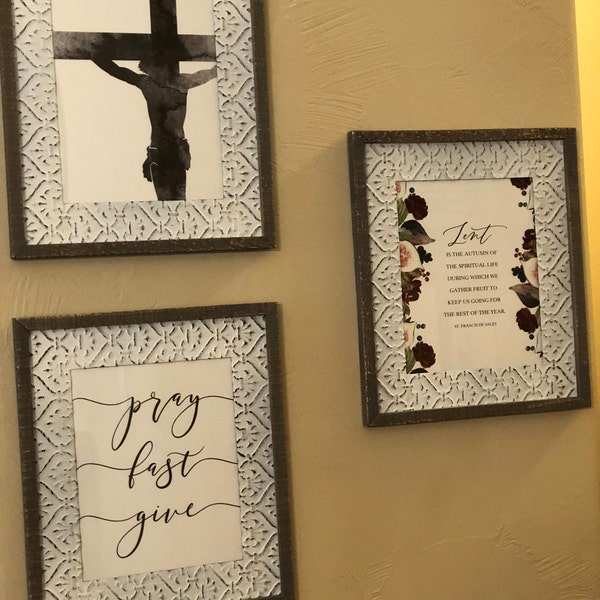 Pray Fast Give Printable Wall Art Catholic Lent Print Pray Fast Give ...