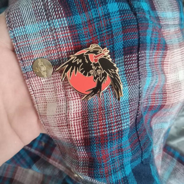 Crow Cowboy "yeecaw" Enamel Pin - Etsy