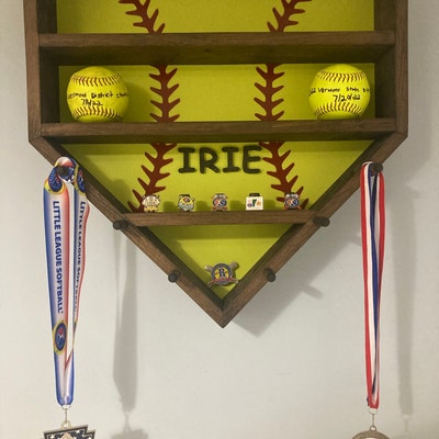 Softball Ring and Ribbon/medal Display SB2 - Etsy
