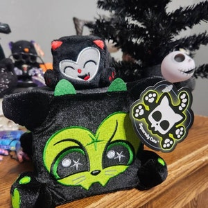 Lucky 13 BAT LUCK the Black Bat Cat Plush Kitty by Squaredy - Etsy