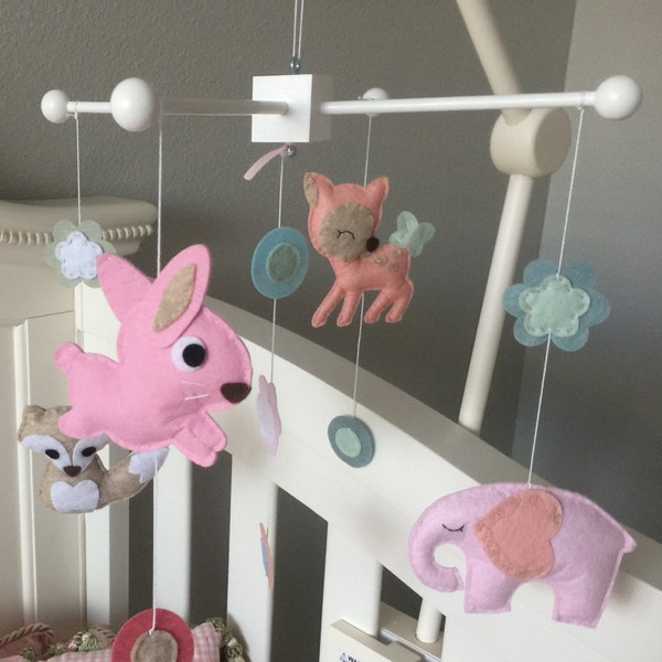 Music Note Mobile: Modern Nursery Musical Note Decor in Girl Room ...