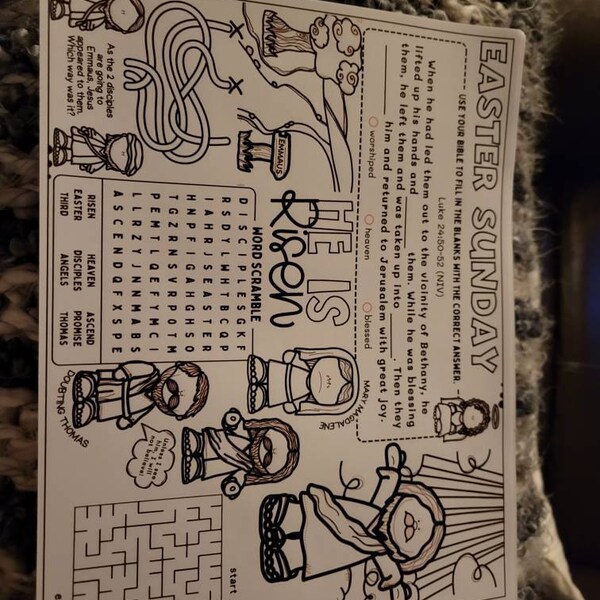 Jesus Talks to a Samaritan Woman Activity Placemat, Bible Story ...