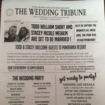 Unique Newspaper Wedding Program the Knot News Chic - Etsy