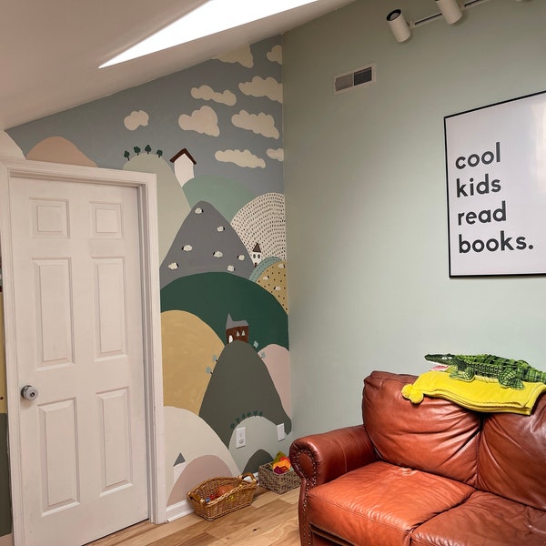 Beige Cool Kids Read Books Printable, Kids Reading Book, Playroom Wall ...