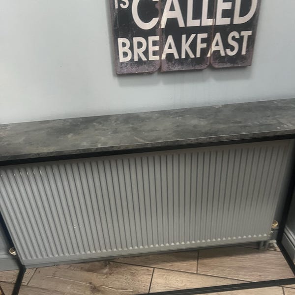 Marble Console Table Radiator Cover With Art-deco Pattern on the Sides ...