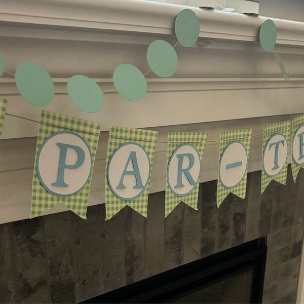 Par-tee Banner, Green Gingham Birthday Banner, Golf Party Decorations ...