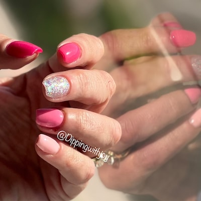 TAINTED LOVE Pink Glitter Dip Powder Pink Neon Glitter Neon - Etsy