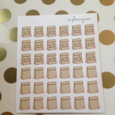 Pack Lunch Reminder Planner Stickers 35 Count - Etsy